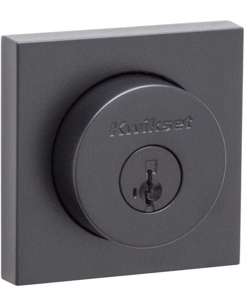 Kwikset 982SQT-514S.DS, UL Single Cylinder Halifax Square Rose Deadbolt ...