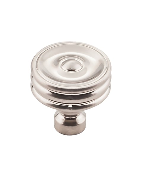 Top Knobs TK881BSN, 1-1/4 Inch Length Devon Brixton Ridged Cabinet Knob, Brushed Satin Nickel ...